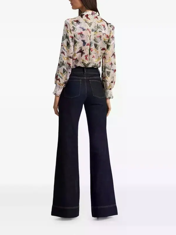 Alice + Olivia Sheila Butterfly Print Blouse