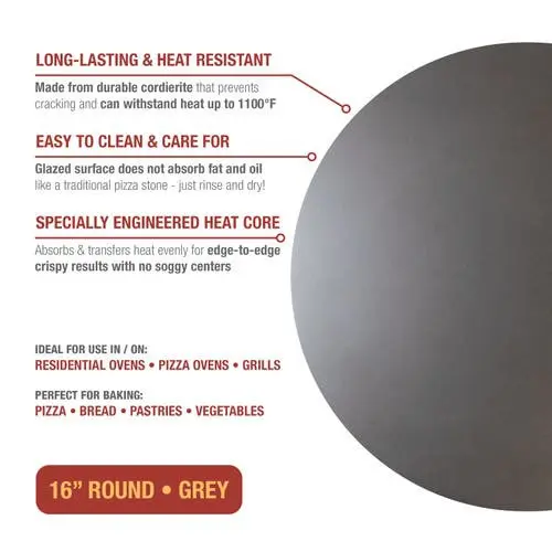OLD STONE Glazed Cordierite Round Pizza Stone