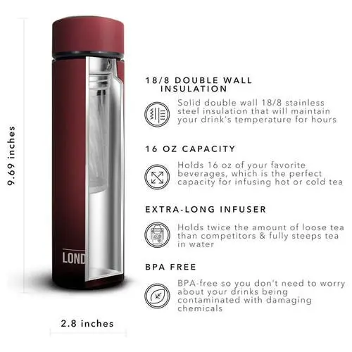 LONDON SIP Infuser Bottle 2-pack - Red
