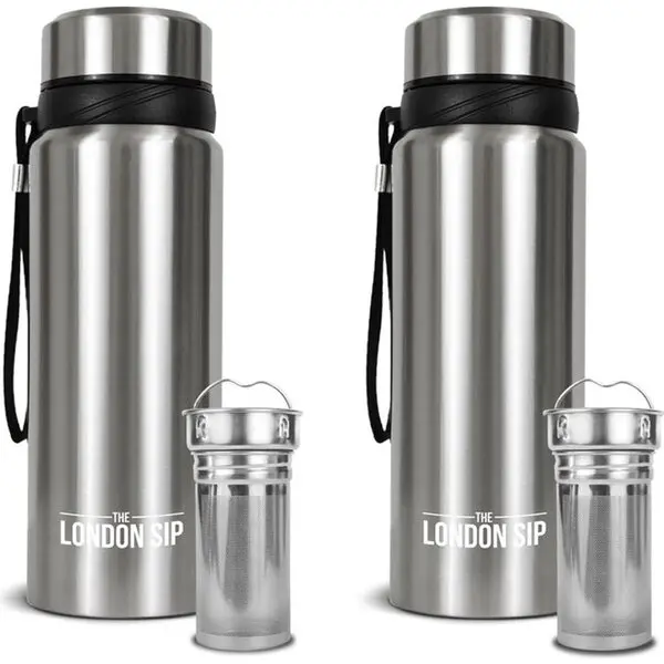 LONDON SIP Infuser Bottle 2-pack - Metallic Silver