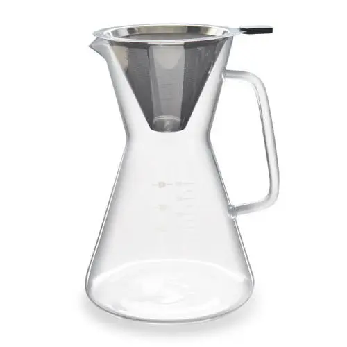 LONDON SIP Glass Pour Over Carafe W/ Reusable Filter - Clear