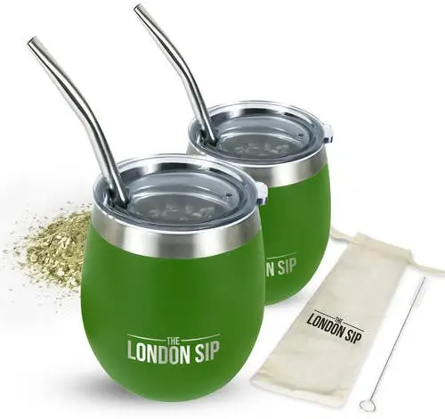 LONDON SIP Yerba Mate Cup Set 8oz - Green