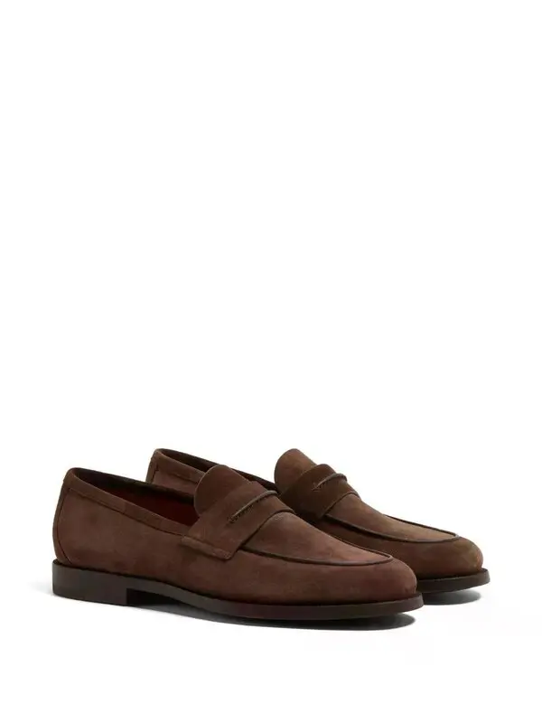 Zegna Suede Penny Loafers