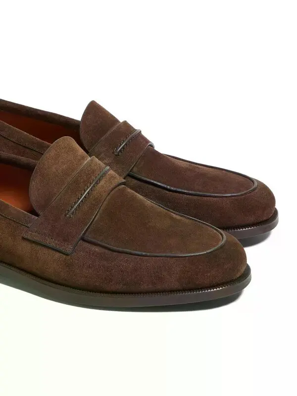 Zegna Suede Penny Loafers