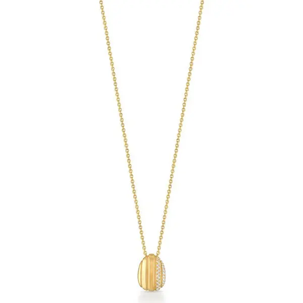 PAMELA ZAMORE Eos Egg Diamond Necklace - Yellow Gold