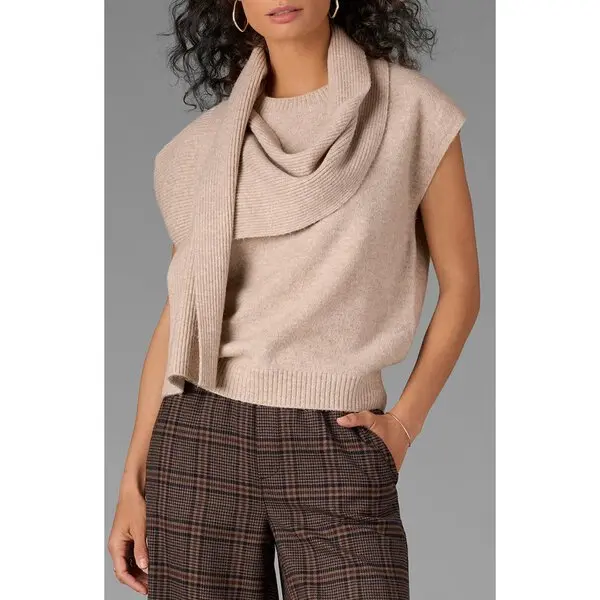 Wit & Wisdom Scarf Sweater - Heather Oatmeal