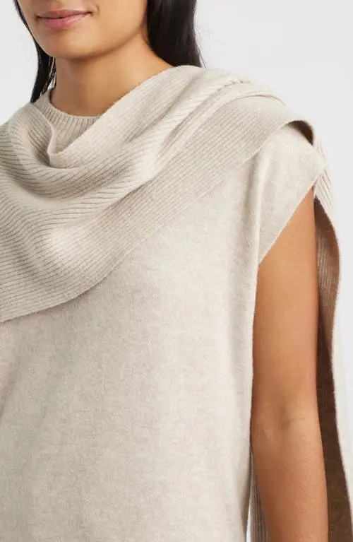 Wit & Wisdom Scarf Sweater - Heather Oatmeal
