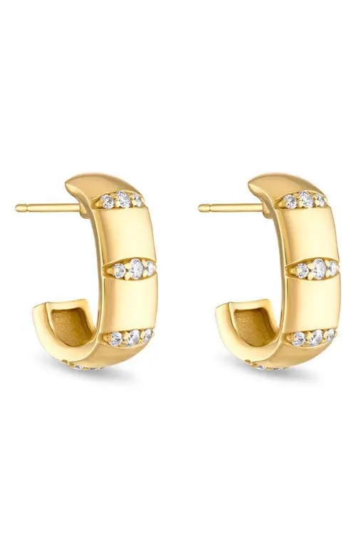 PAMELA ZAMORE Veda Squared Diamond Hoop Earrings - Yellow Gold