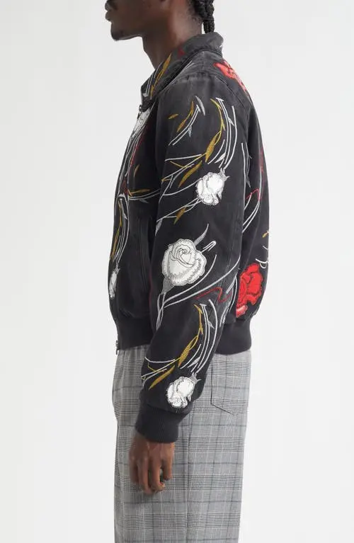 Amiri Floral Embroidered Denim Blouson Jacket