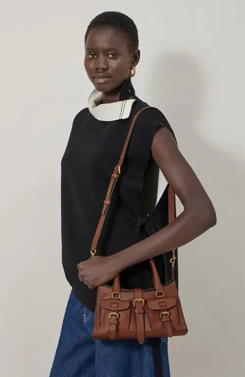 Mulberry Mini Roxanne Revived Grained Leather Crossbody Bag - Oak
