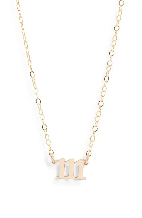 SET & STONES Angel Number Pendant Necklace - Gold/111