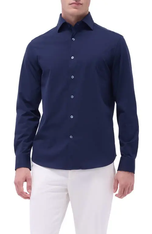 Bugatchi Devon Ooohcotton® Button-up Shirt - Navy