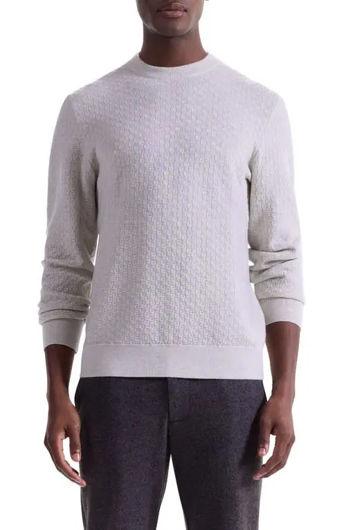 Bugatchi Basketweave Stitch Merino Wool Sweater - Sand