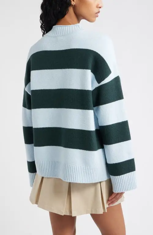 Bp. Cotton Blend Sweater - Blue- Green Suri Stripe