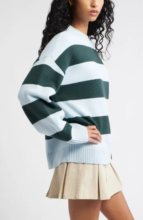 Bp. Cotton Blend Sweater - Blue- Green Suri Stripe