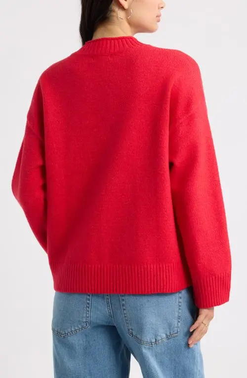 Bp. Cotton Blend Sweater - Red Pepper