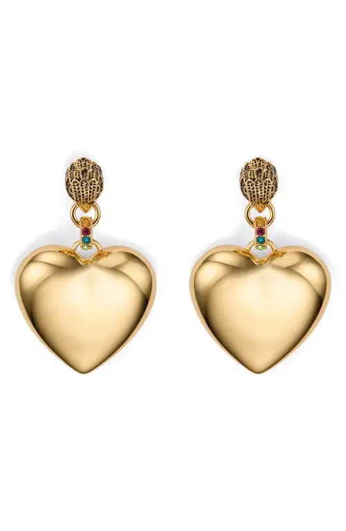 Kurt Geiger Statement Heart Drop Earrings - Gold