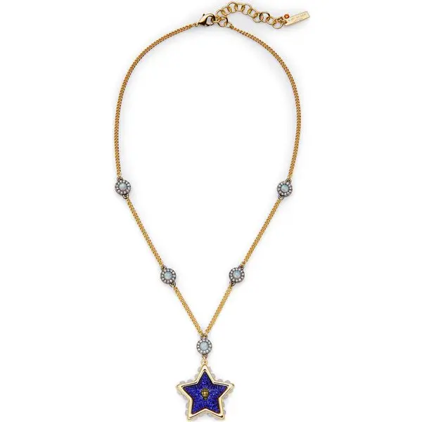 Kurt Geiger Star Pendant Necklace - Gold/blue