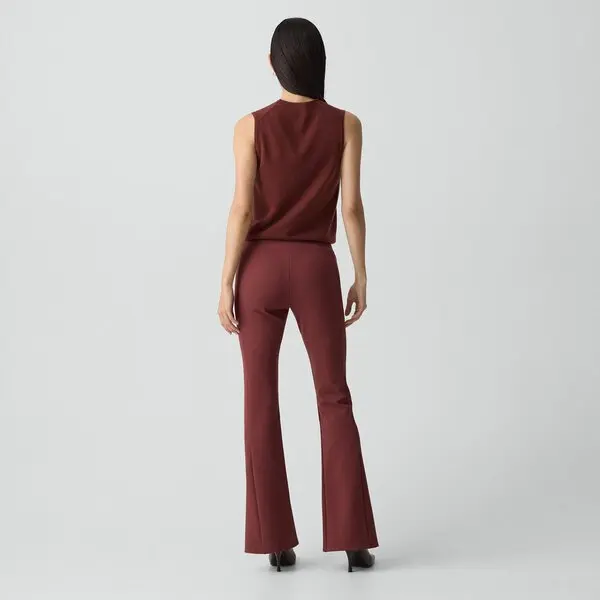 Theory Flared Slit Legging In Motion Ponte - Oxblood Red