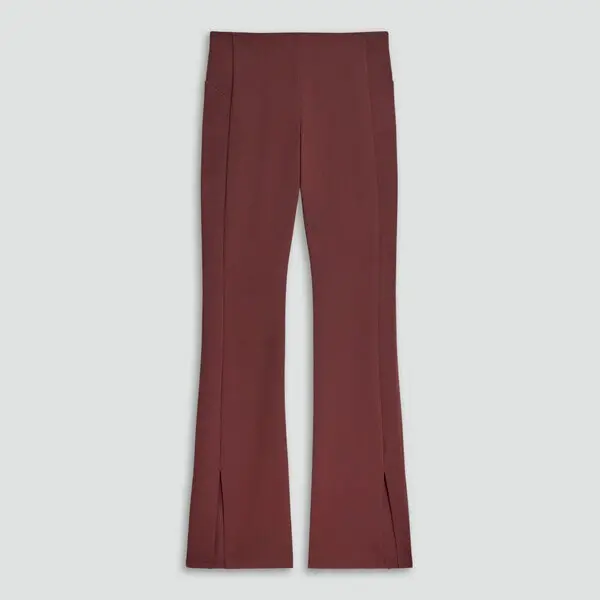 Theory Flared Slit Legging In Motion Ponte - Oxblood Red