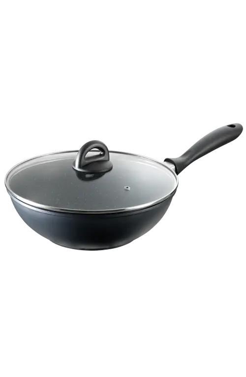 CUISINE::PRO® Stone™ 3.7 Qt Wok With Lid - Black