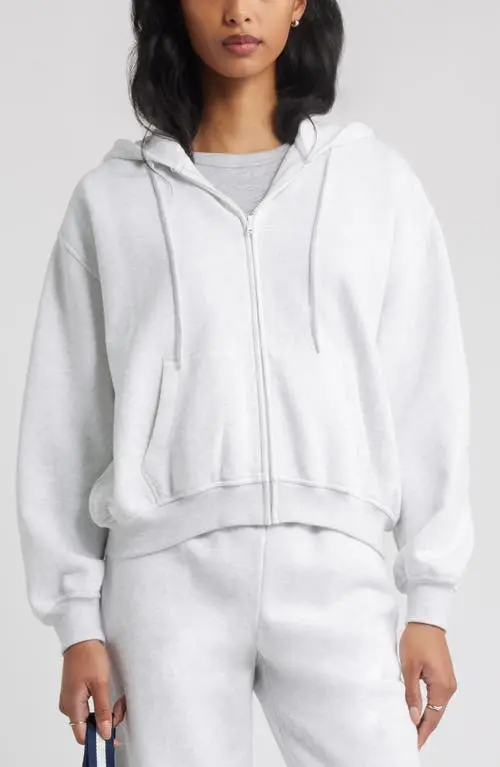 Bp. Relaxed Cotton Blend Zip Hoodie - Grey Fog Heather