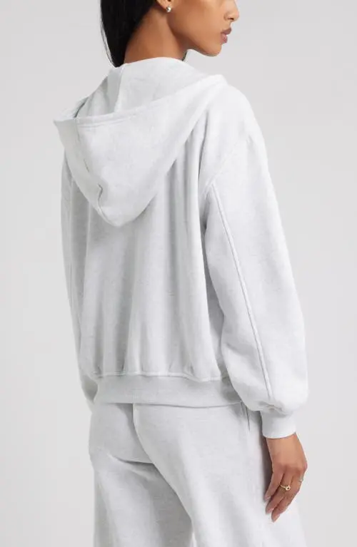 Bp. Relaxed Cotton Blend Zip Hoodie - Grey Fog Heather