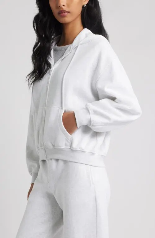 Bp. Relaxed Cotton Blend Zip Hoodie - Grey Fog Heather