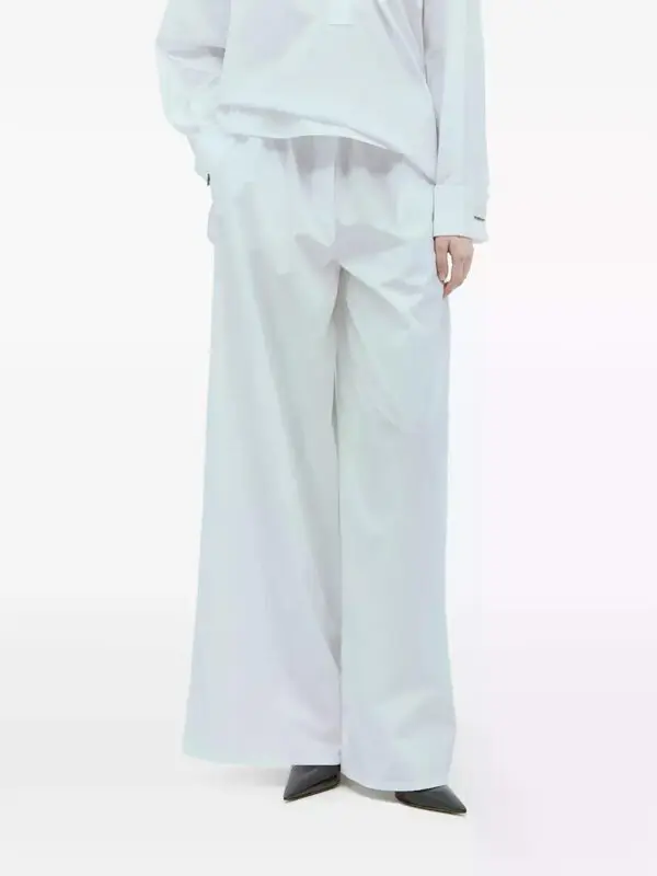 Max Mara Embroidered Logo Wide-leg Trousers