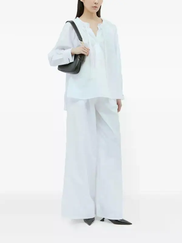 Max Mara Embroidered Logo Wide-leg Trousers