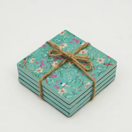 MELA ARTISANS Coasters - Aqua Flora