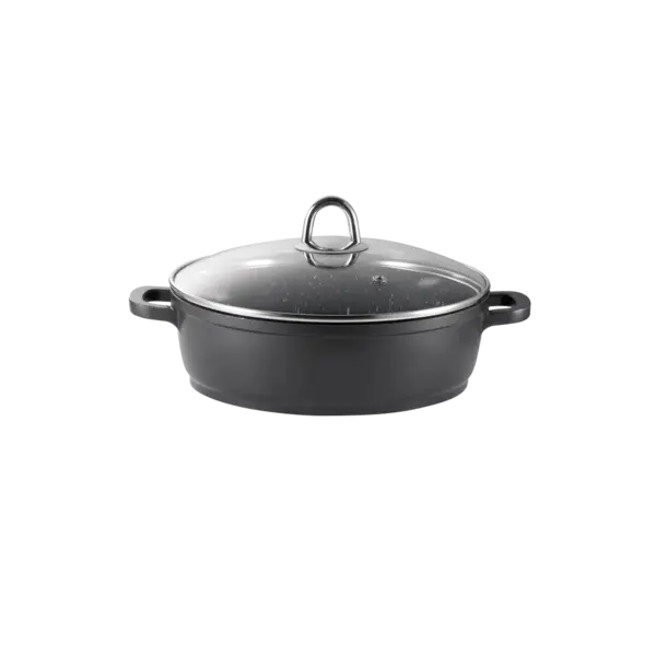 CUISINE::PRO® Granite Sauté Pan With Lid 6.3 Qt - Black