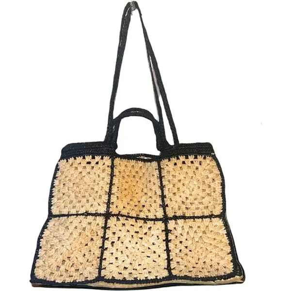 ZANATANY CONCEPTS Carrey Raffia Tote Bag - Black