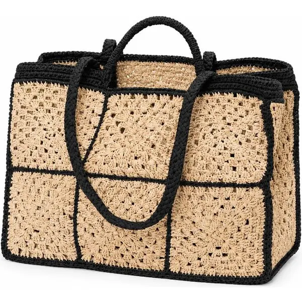 ZANATANY CONCEPTS Carrey Raffia Tote Bag - Black