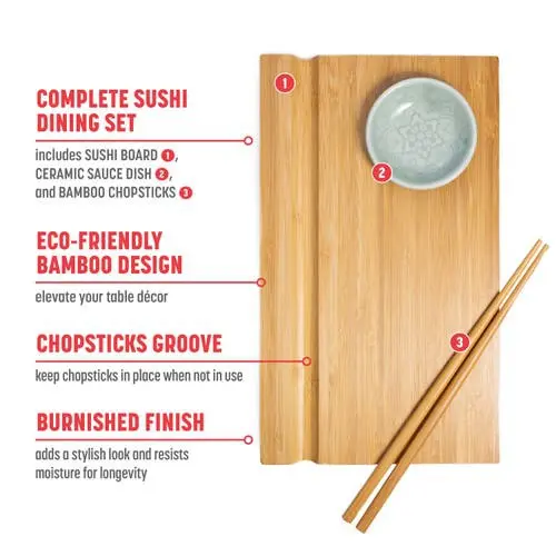 JOYCE CHEN Burnished Sushi Board Set