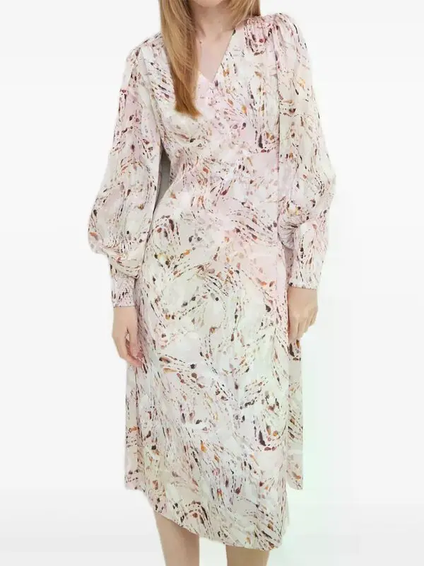 BRUUNS BAZAAR Marble-print Puff-sleeve Dress