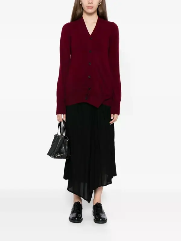 Yohji Yamamoto V-neck Long-sleeved Cardigan