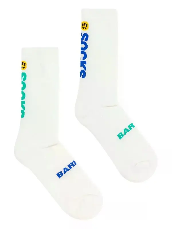 BARROW Intarsia-logo Socks - White