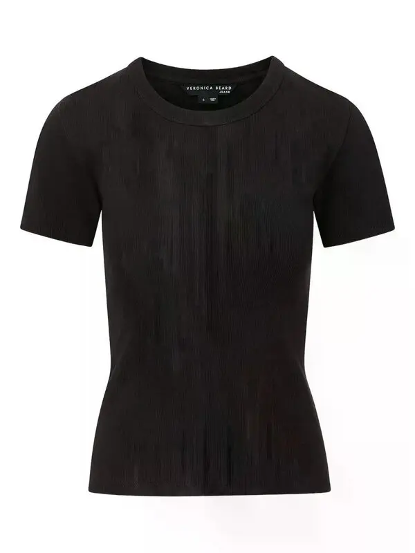 Veronica Beard Ribbed Crew-neck T-shirt - Black