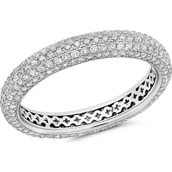 CRISLU Chamonix Pavé Eternity Ring - Pure Platinum/clear Stone