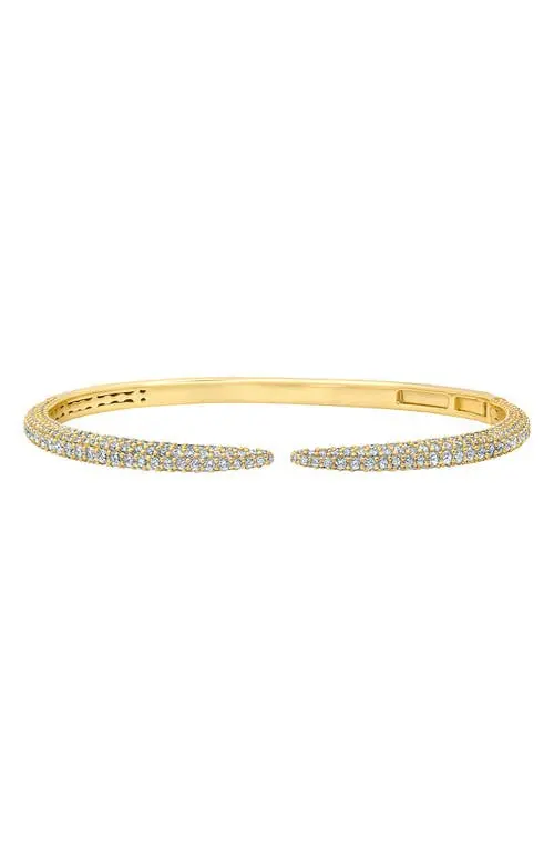 CRISLU Chamonix Pavé Open Bangle Bracelet - 18kyg/clear Stone