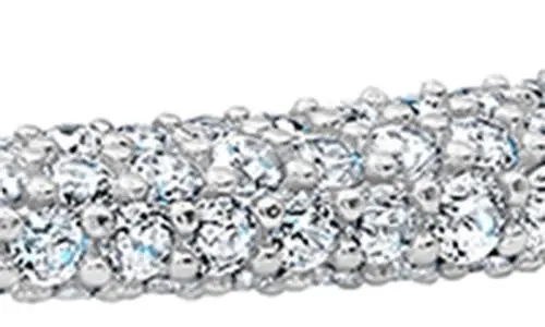 CRISLU Chamonix Pavé Open Bangle Bracelet - Pure Platinum/clear Stone