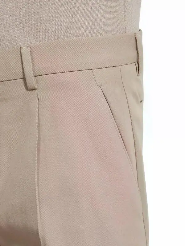 Zegna Pleated Straight Leg Trousers - Neutrals
