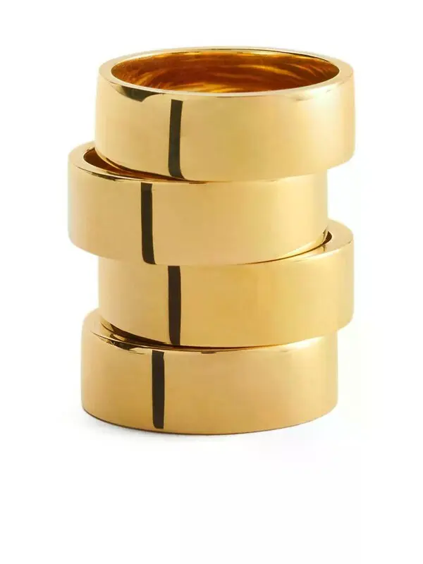 MAISON MARGIELA Engraved Stacked Rings - Gold