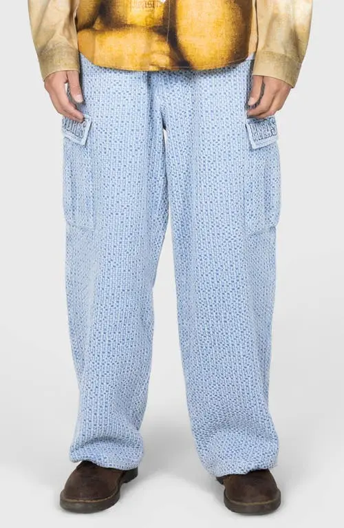 PLEASURES Cotton Knit Cargo Pants - Indigo