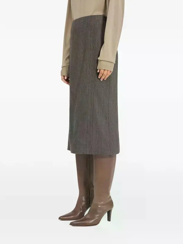 MAISON MARGIELA Midi Skirt With Rear Slit - Brown