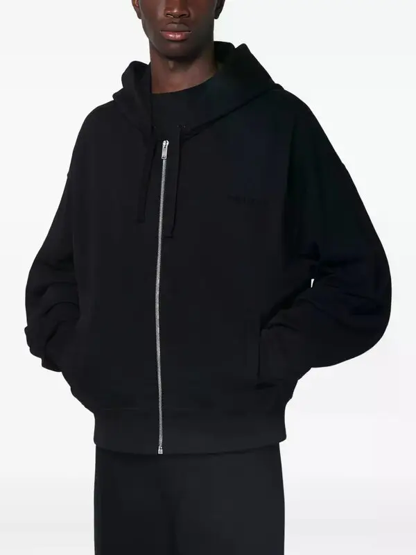 Alexander McQueen Zip-up Cotton Hoodie - Black