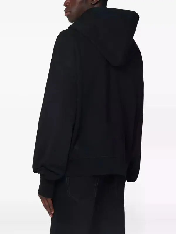 Alexander McQueen Zip-up Cotton Hoodie - Black