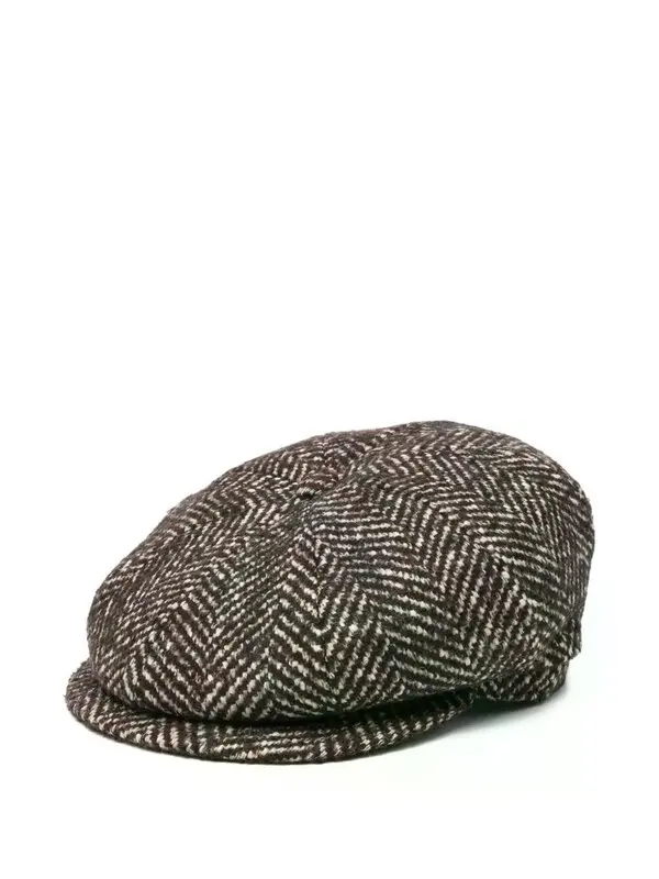 Tagliatore Herringbone Cap - Brown