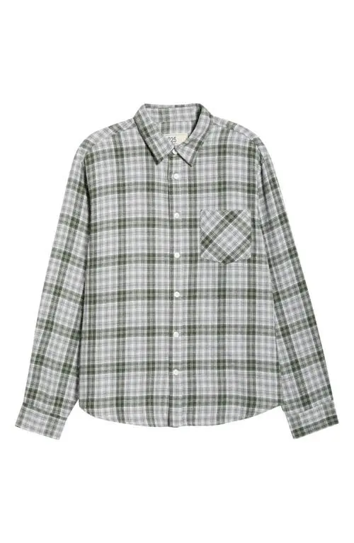 925 ORIGINALS Foreman Classic Fit Plaid Flannel Button-up Shirt - Dark Green/grey